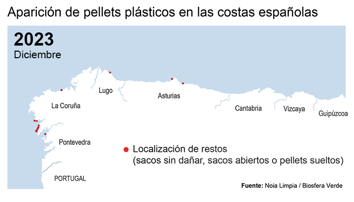 Vertido de pellets, en directo: Galicia, Asturias y Cantabria elevan la ...